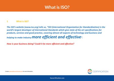 What is ISO Certification all about - Foy Certification